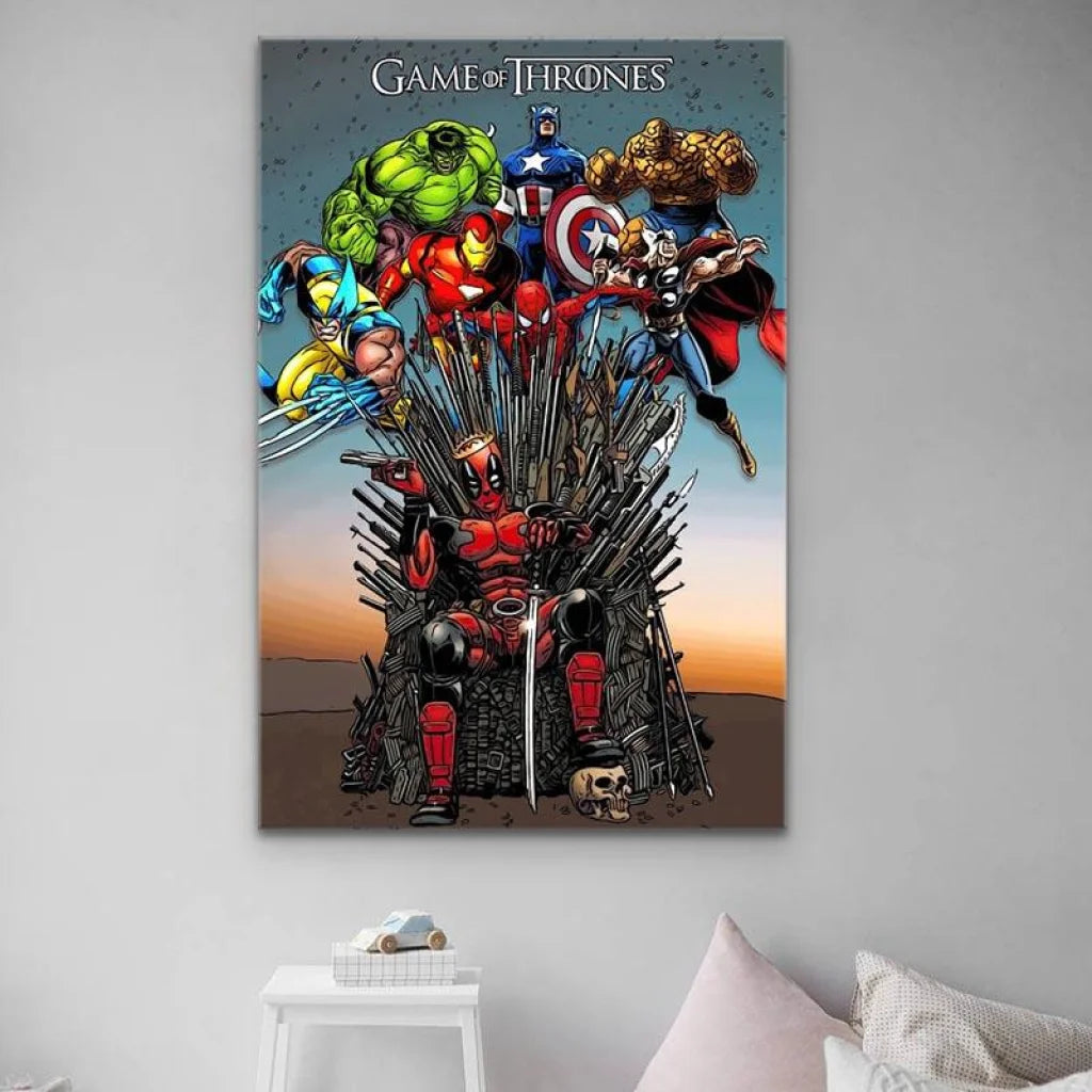Tableau Marvel Le Trône des Super héros | La Déco Discount – Montableaudeco