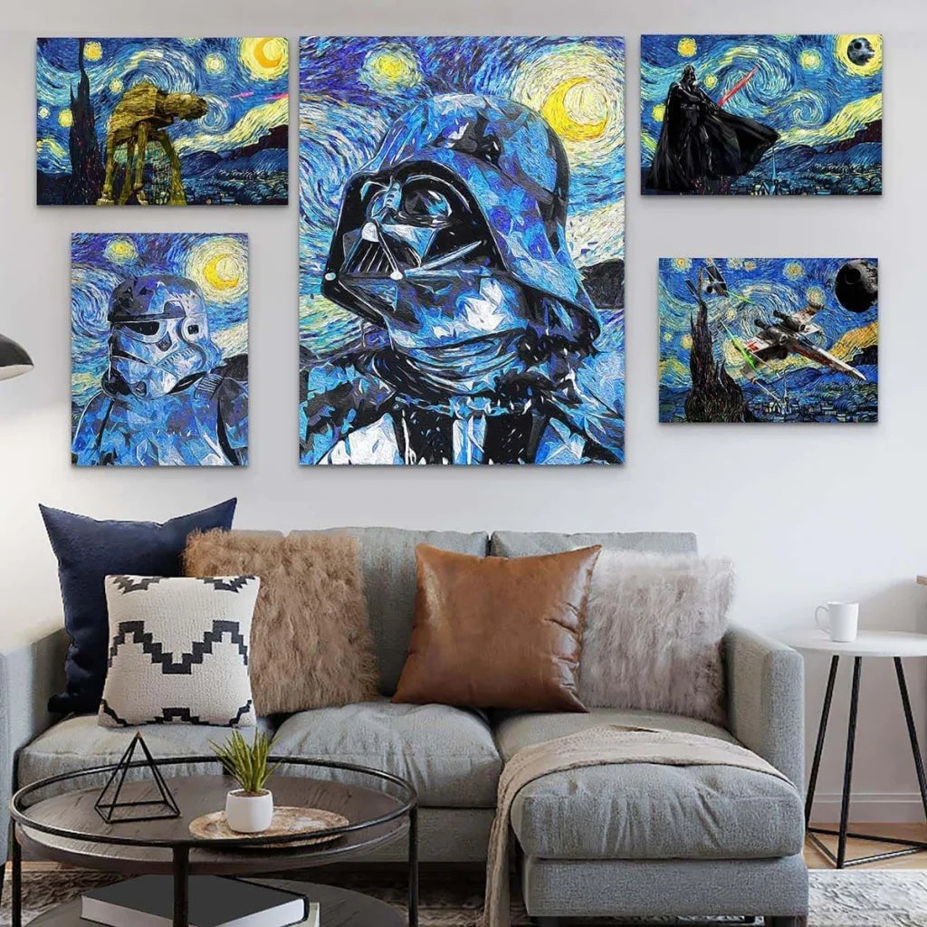 Tableau Star Wars Van Gogh Toile Pop Art Originale – Montableaudeco