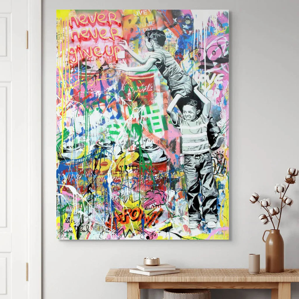 Tableau Street Art | Graffiti d’Espoir | Déco Urbaine & Colorée ...