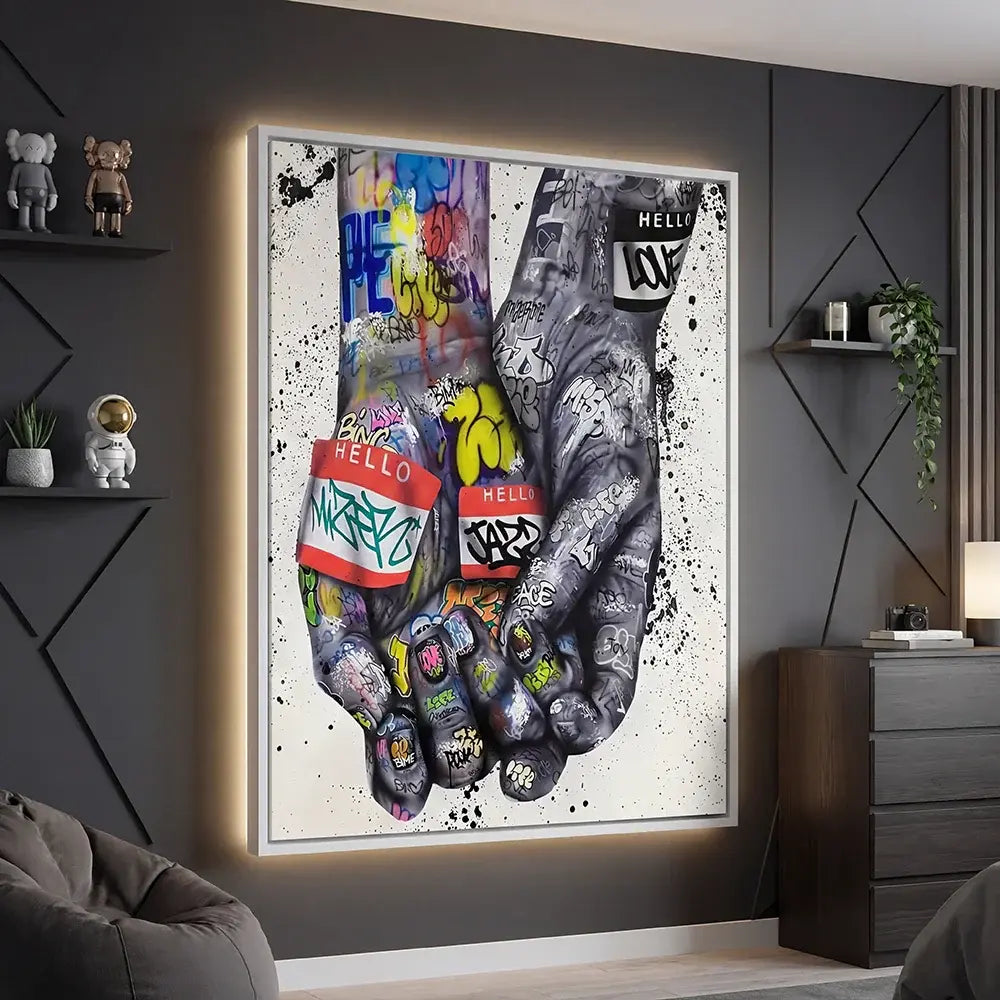 vægkunst Art Love Connection – Vægdekoration i graffitistil ...