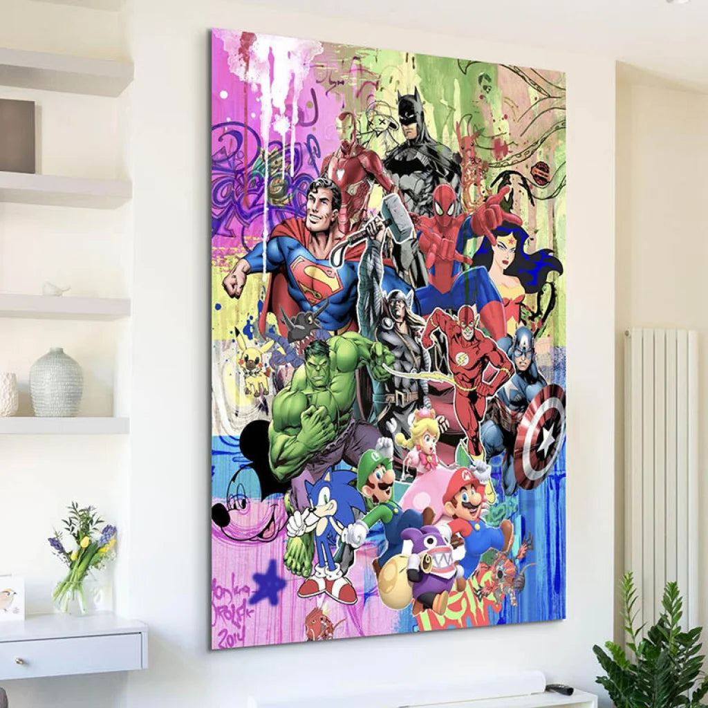 Street Art Painting – Urban Pop Icons | Superheroes – Montableaudeco